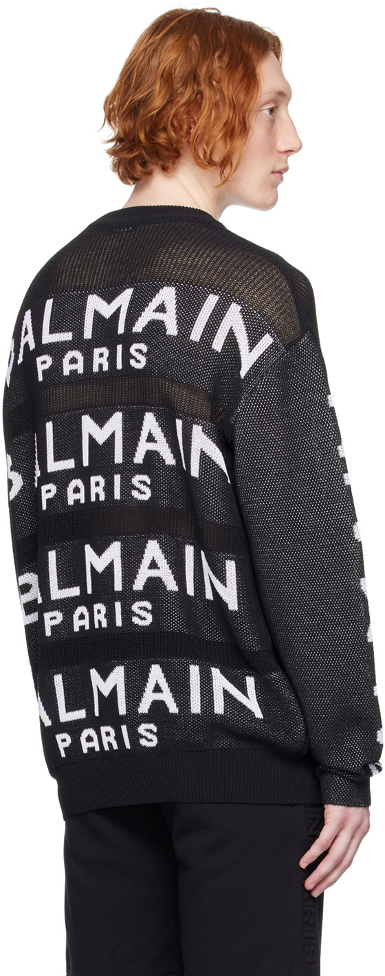 Balmain Black & White Jacquard Sweater Balmain
