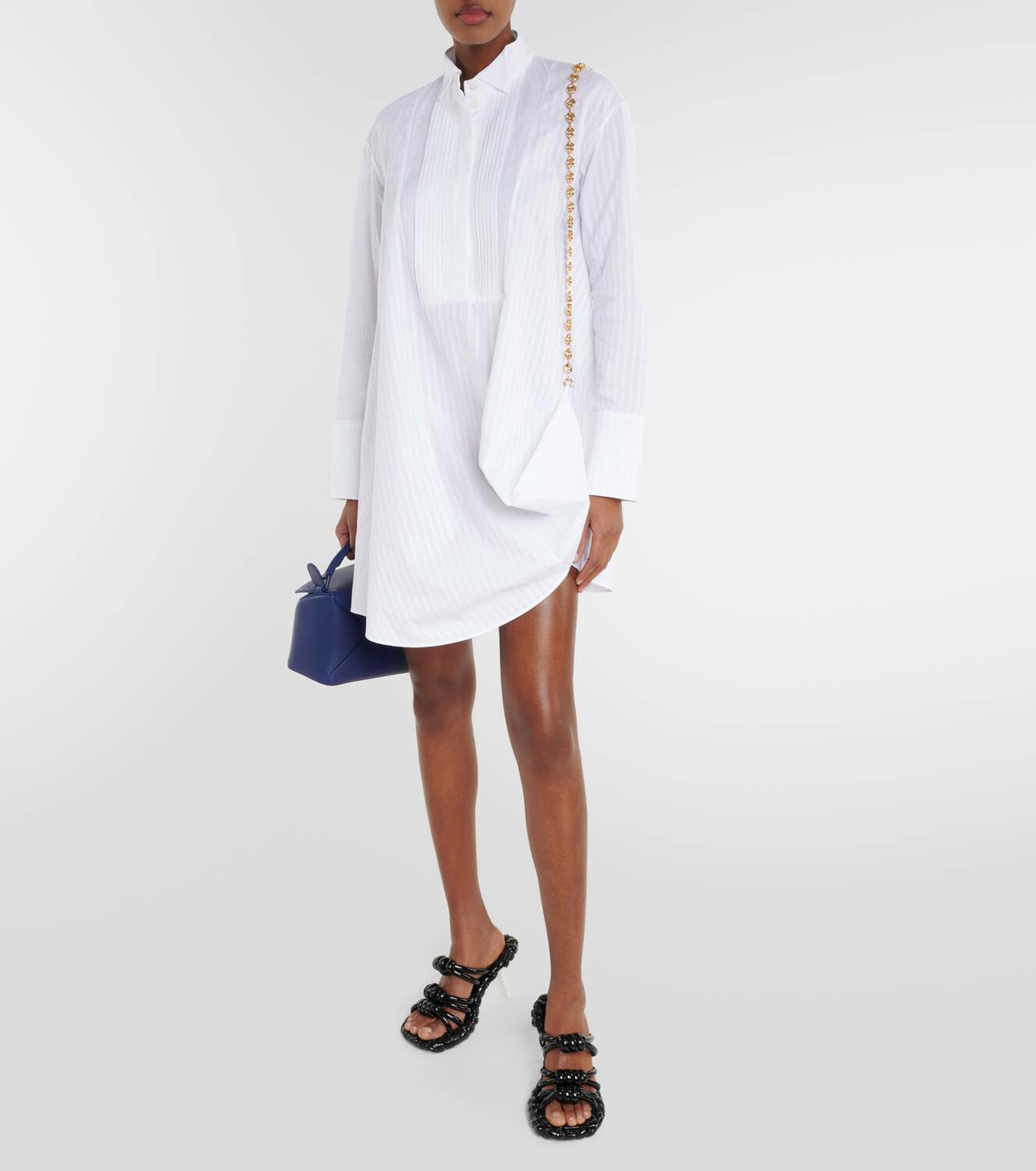 Loewe Chain striped cotton poplin shirt dress Loewe