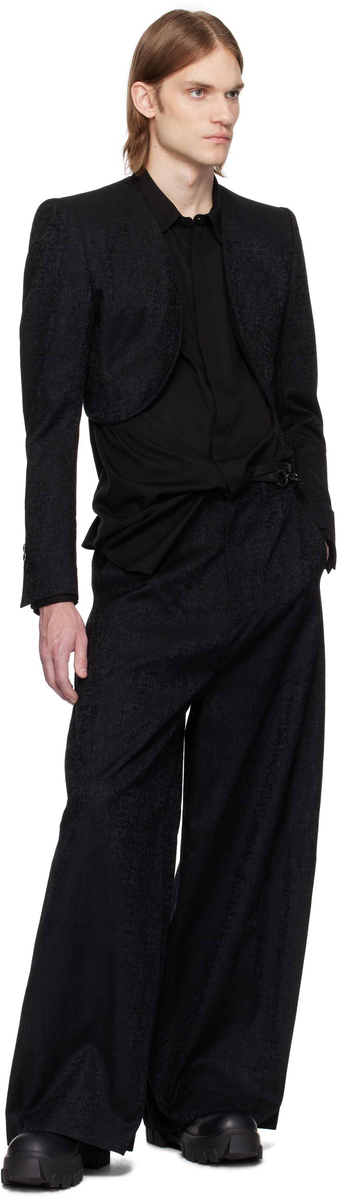 Julius Black Leather Chain Torture Belt Julius