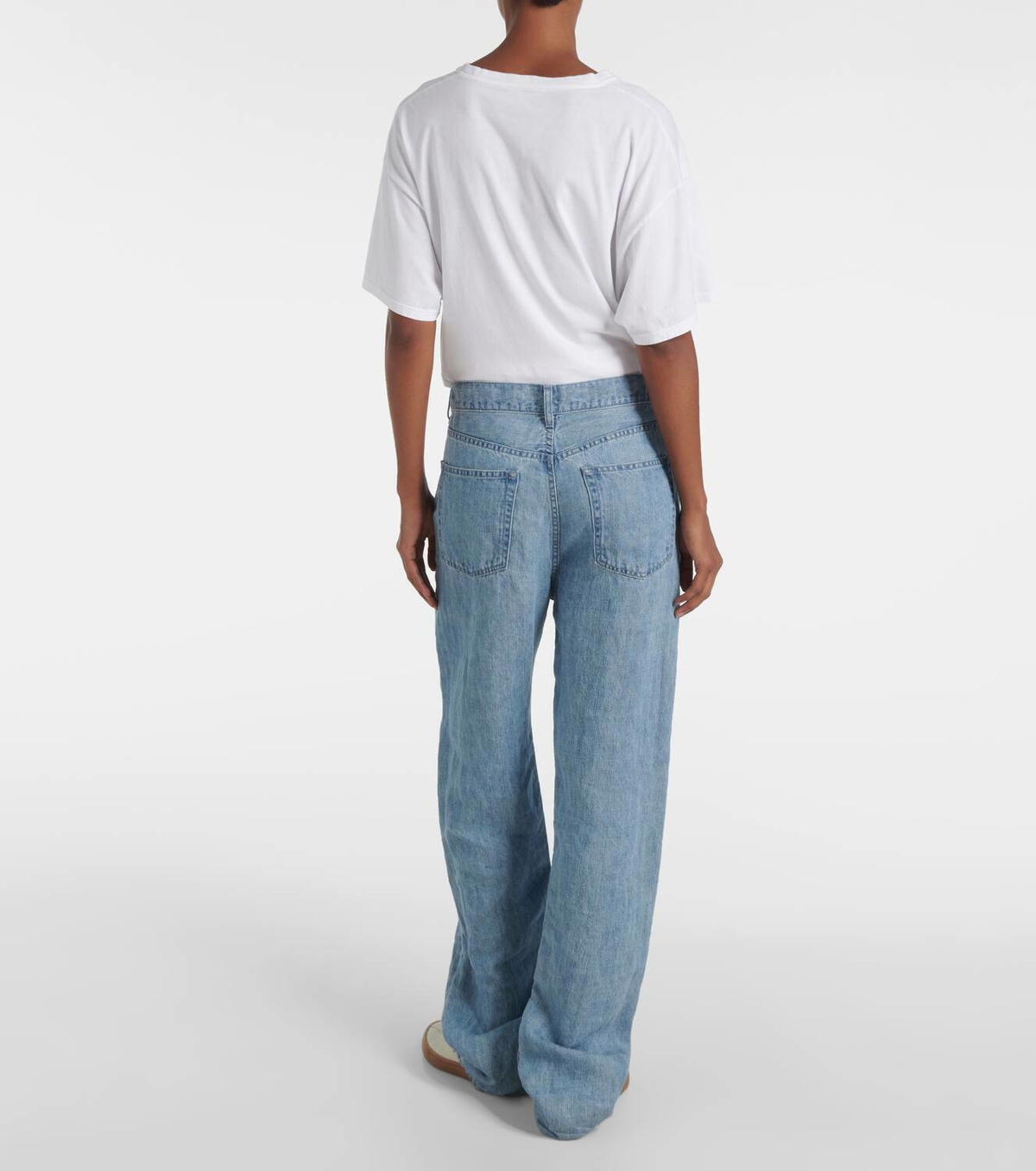 The Row Tarley mid-rise linen wide-leg jeans The Row