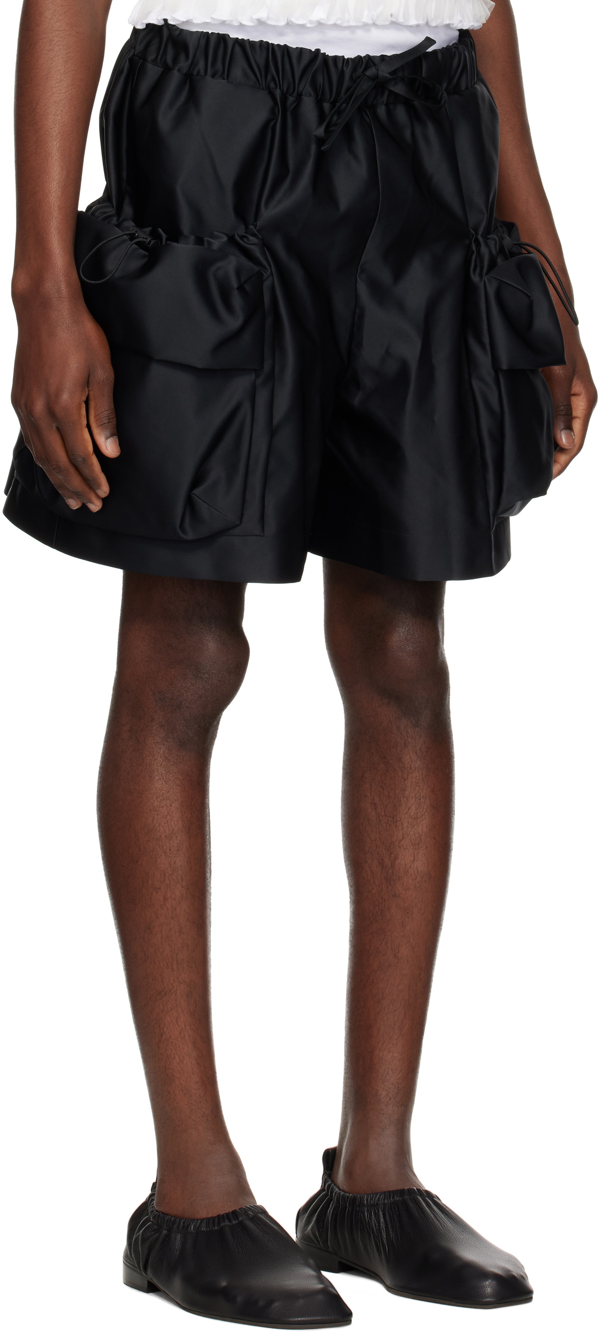 Simone Rocha Black Cargo Flap Shorts Simone Rocha