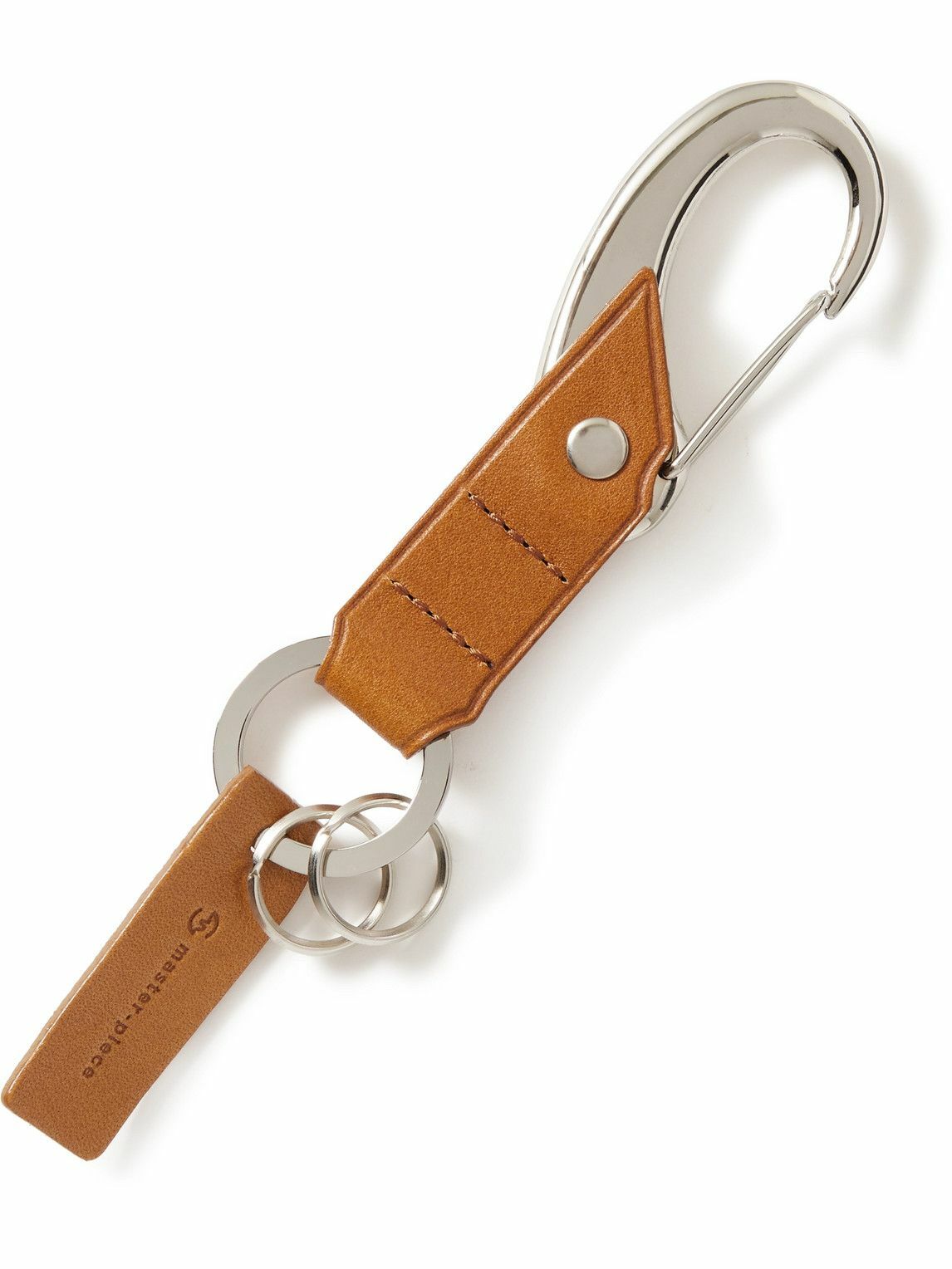 Master-Piece - Logo-Debossed Leather and Silver-Tone Key Fob Master ...