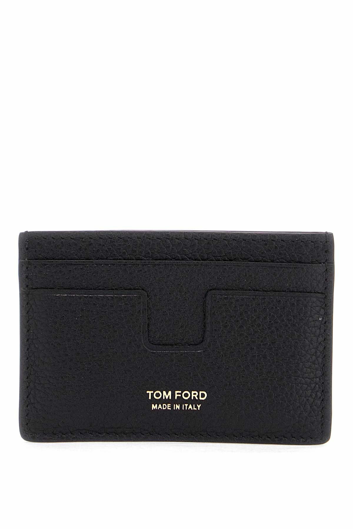 TOM FORD minimalist black calfskin credit card holder Black TOM FORD