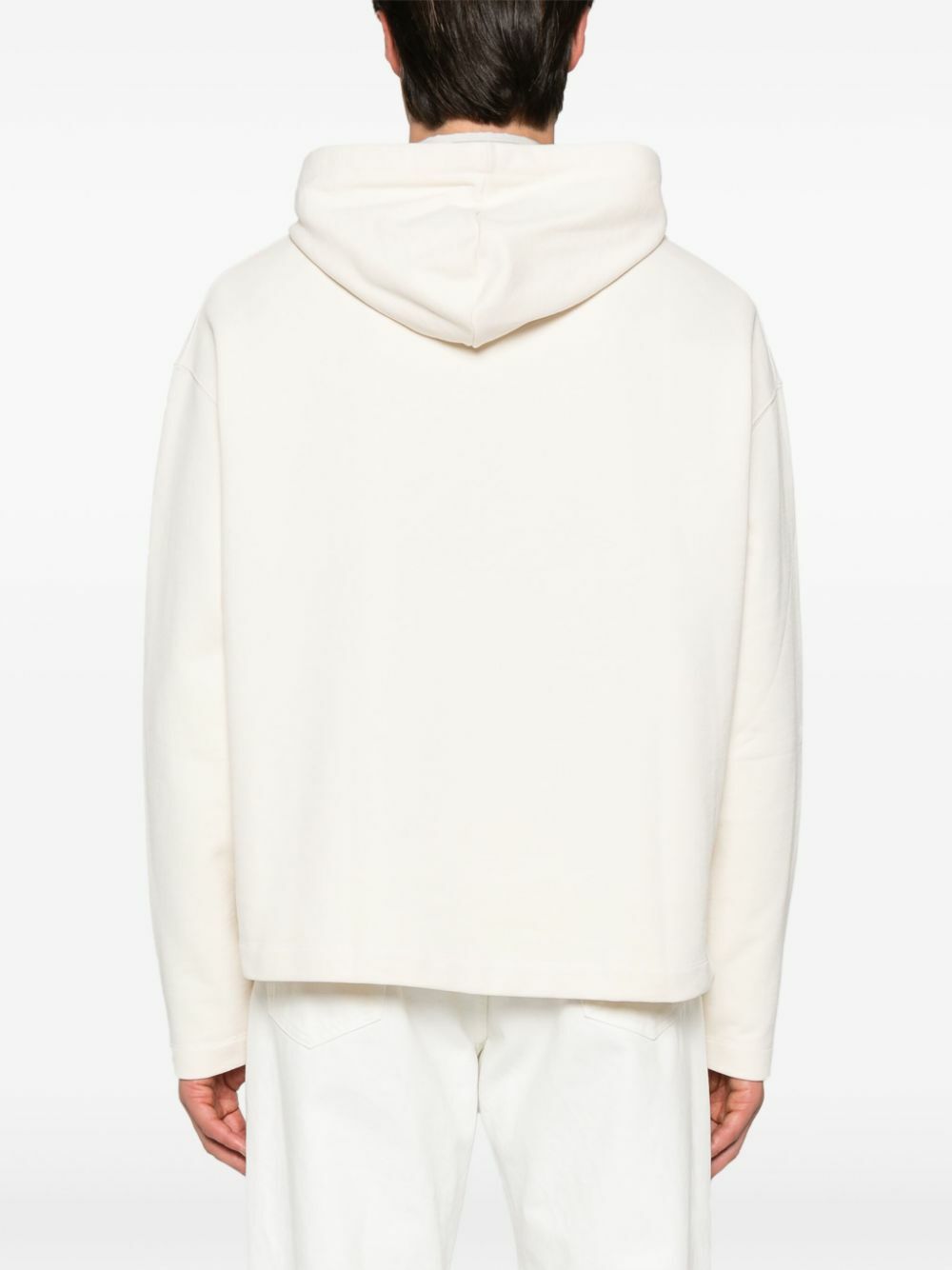LEMAIRE White Drawstring Cotton Hoodie Lemaire