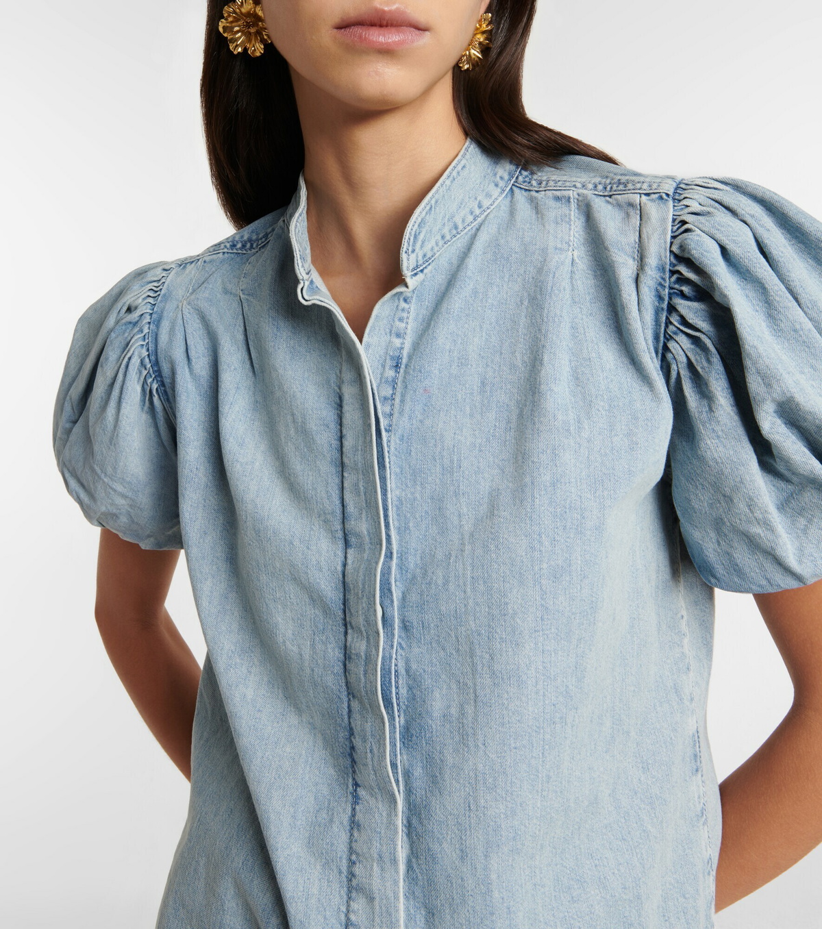 Frame - Denim ruched blouse Frame Denim