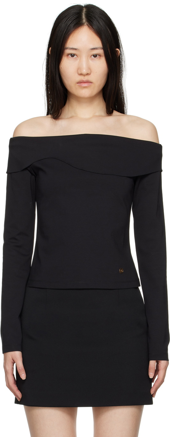 Recto Black Curved Blouse Recto