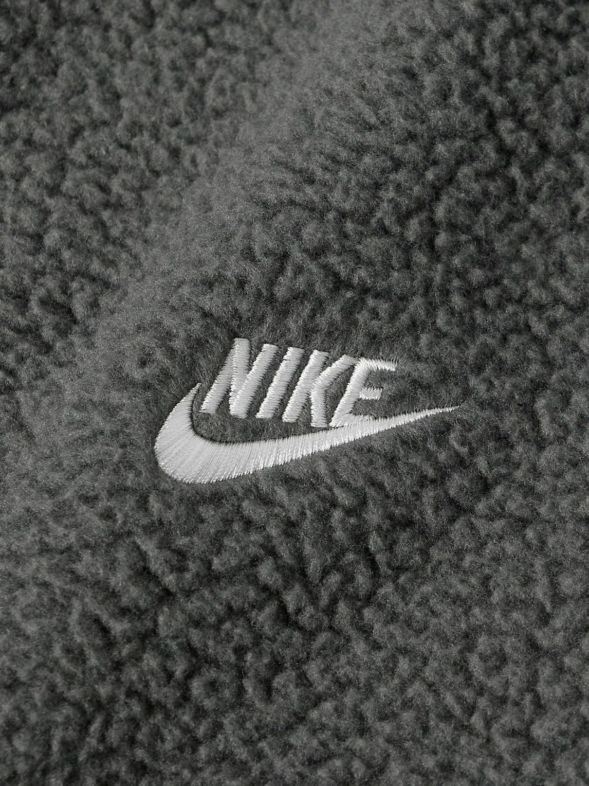 Nike - Sportswear Club Logo-Embroidered Fleece Jacket - Gray Nike