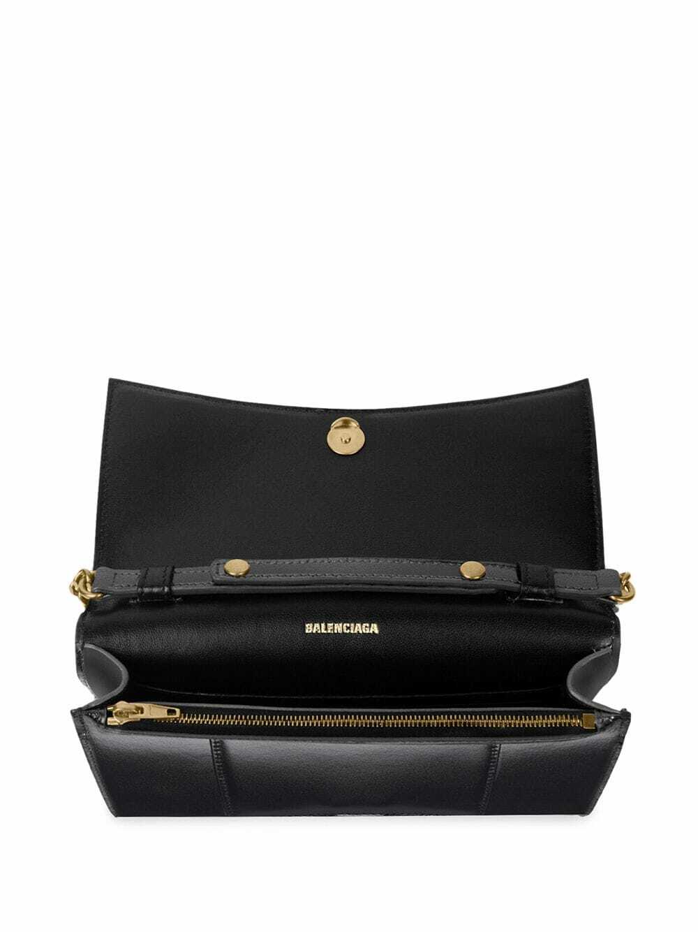 BALENCIAGA - Hourglass Leather Wallet On Chain Balenciaga