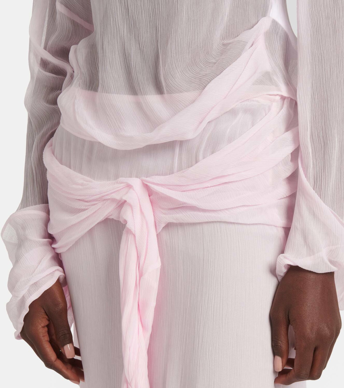 JW Anderson Asymmetric sheer draped blouse JW Anderson
