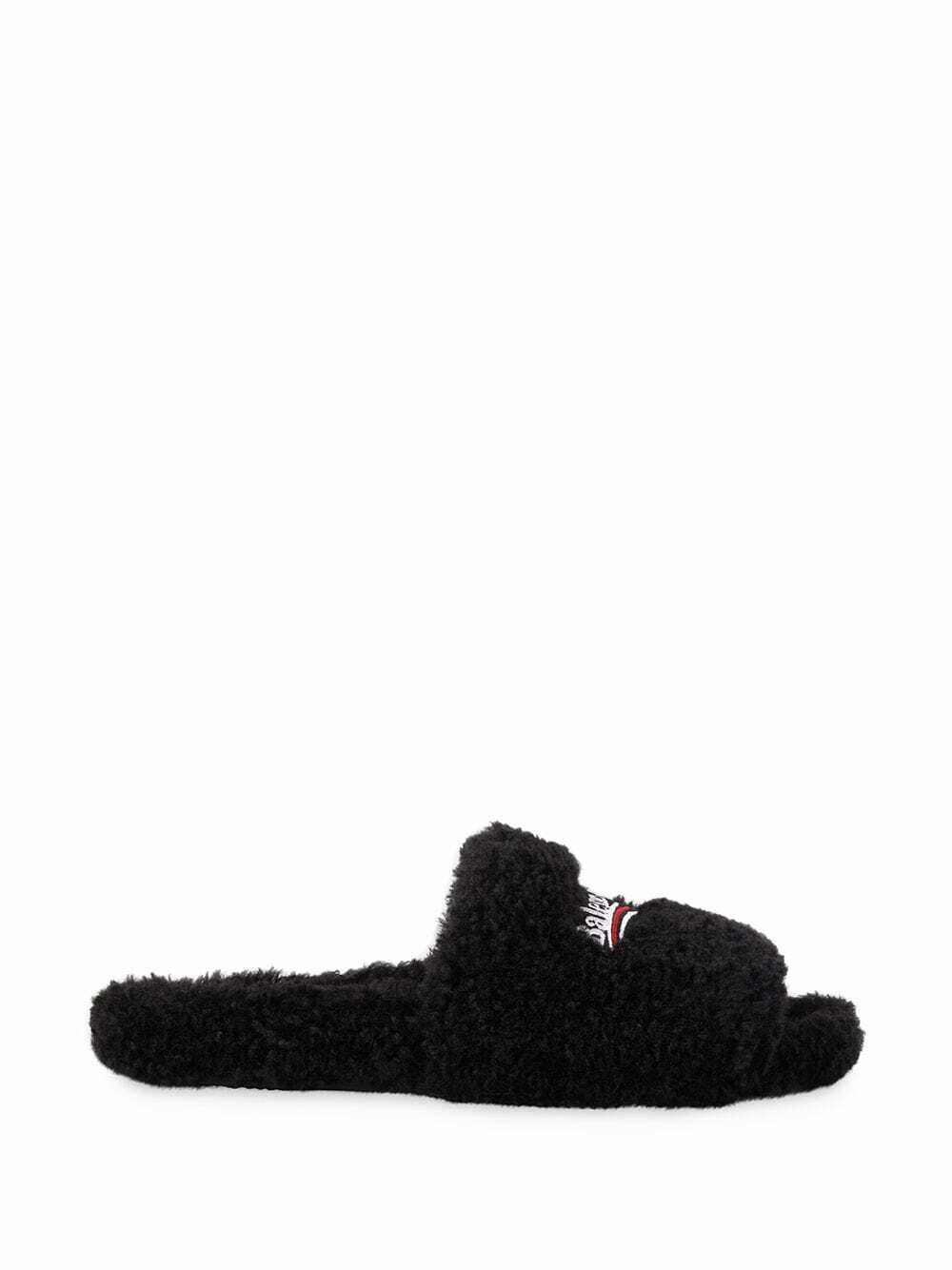 BALENCIAGA - Furry Slides Balenciaga