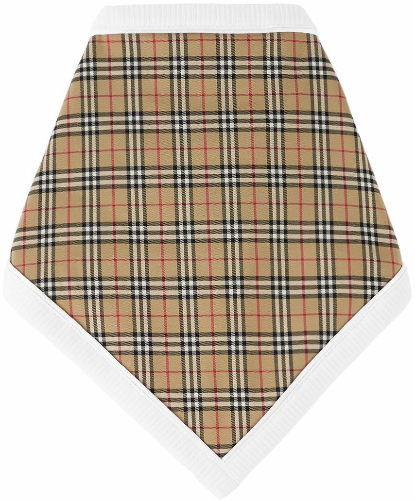 Burberry Baby Beige Check Panel Bib Set Burberry