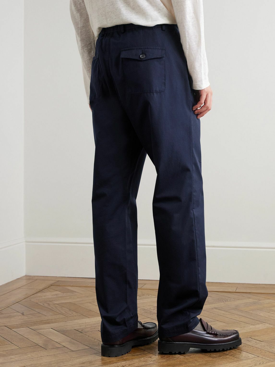 Oliver Spencer - Ashdown Straight-Leg Cotton-Twill Trousers - Blue ...