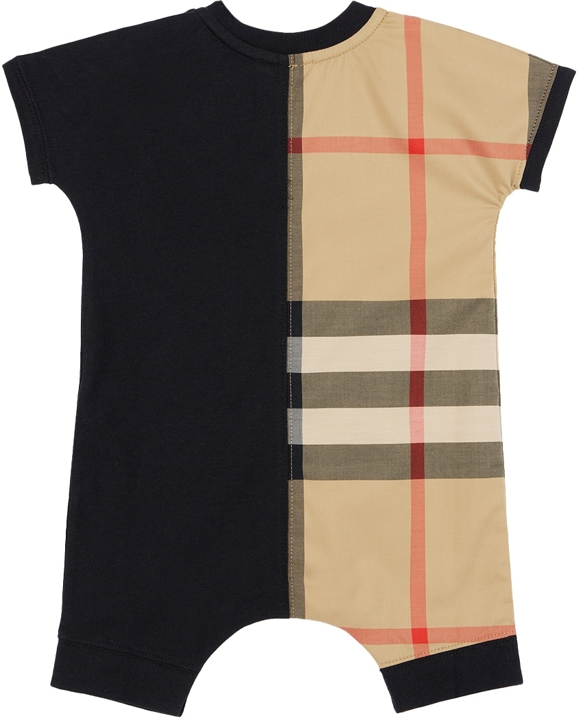 Burberry Baby Black Check Panel Jumpsuit Burberry