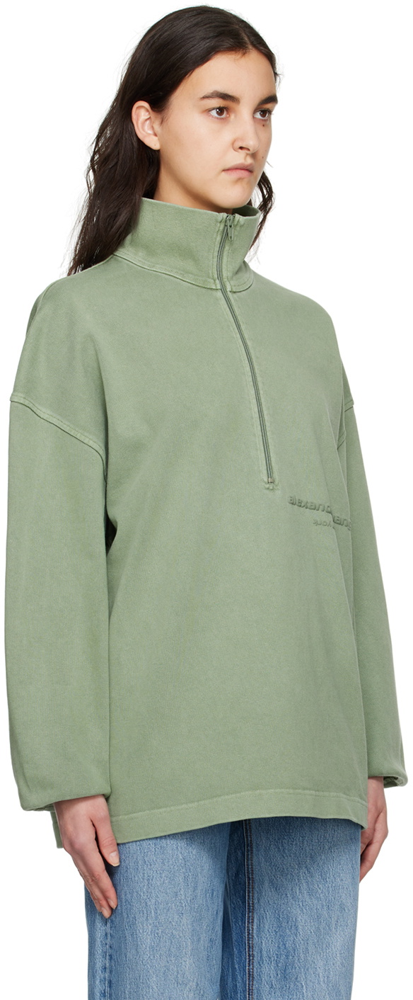 Alexander Wang Green Half-Zip Sweatshirt Alexander Wang