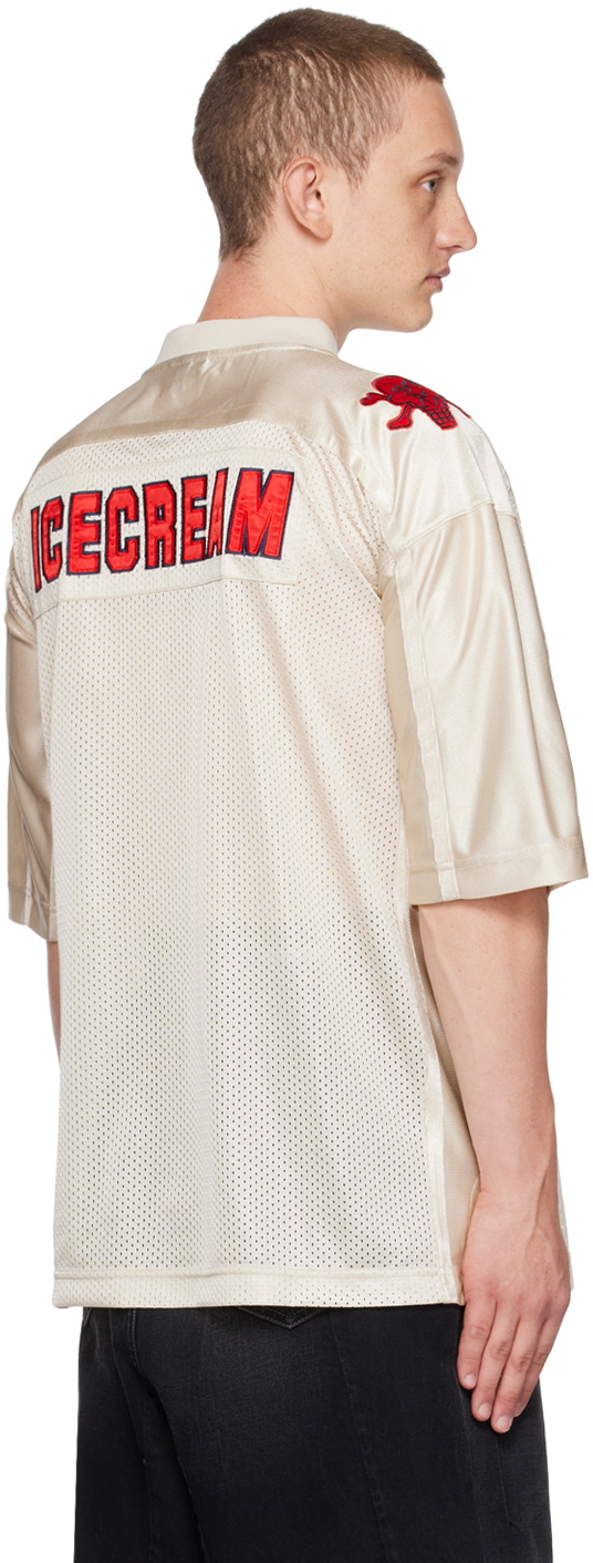 ICECREAM Beige Football T-Shirt ICECREAM