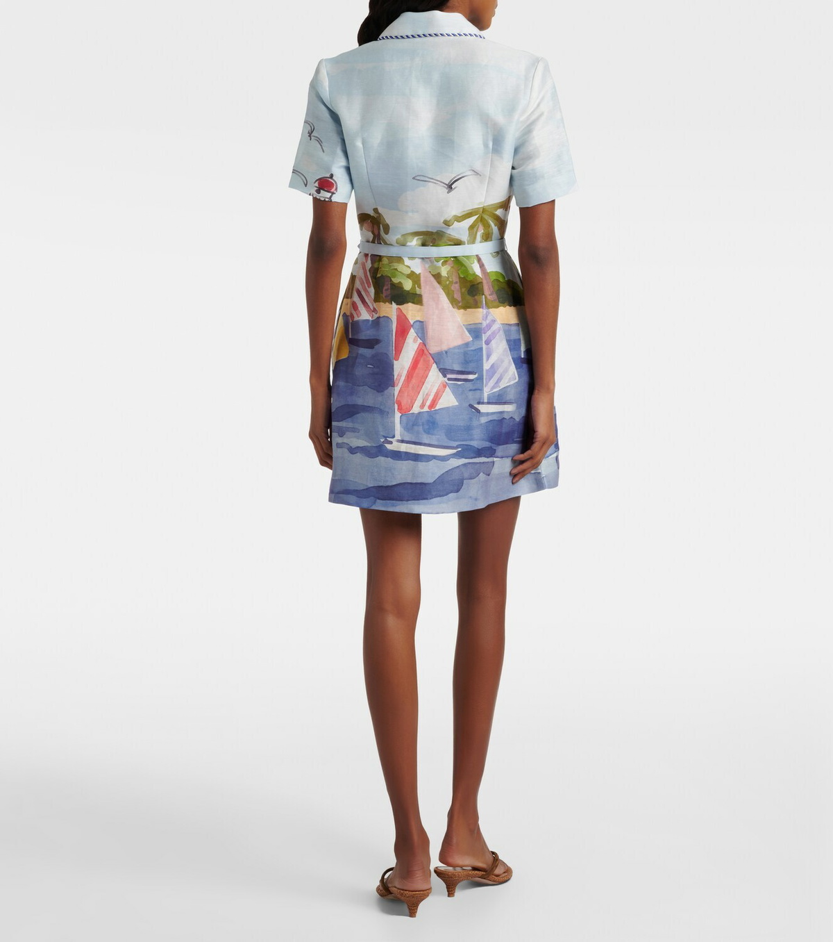 Leo Lin Brigitte linen-blend canvas minidress Leo Lin