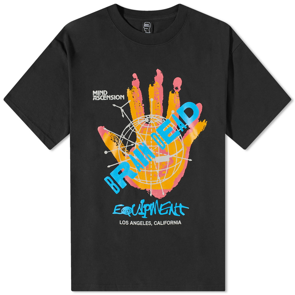 Brain Dead Men's Equipment Mind Hand T-Shirt in Black Brain Dead