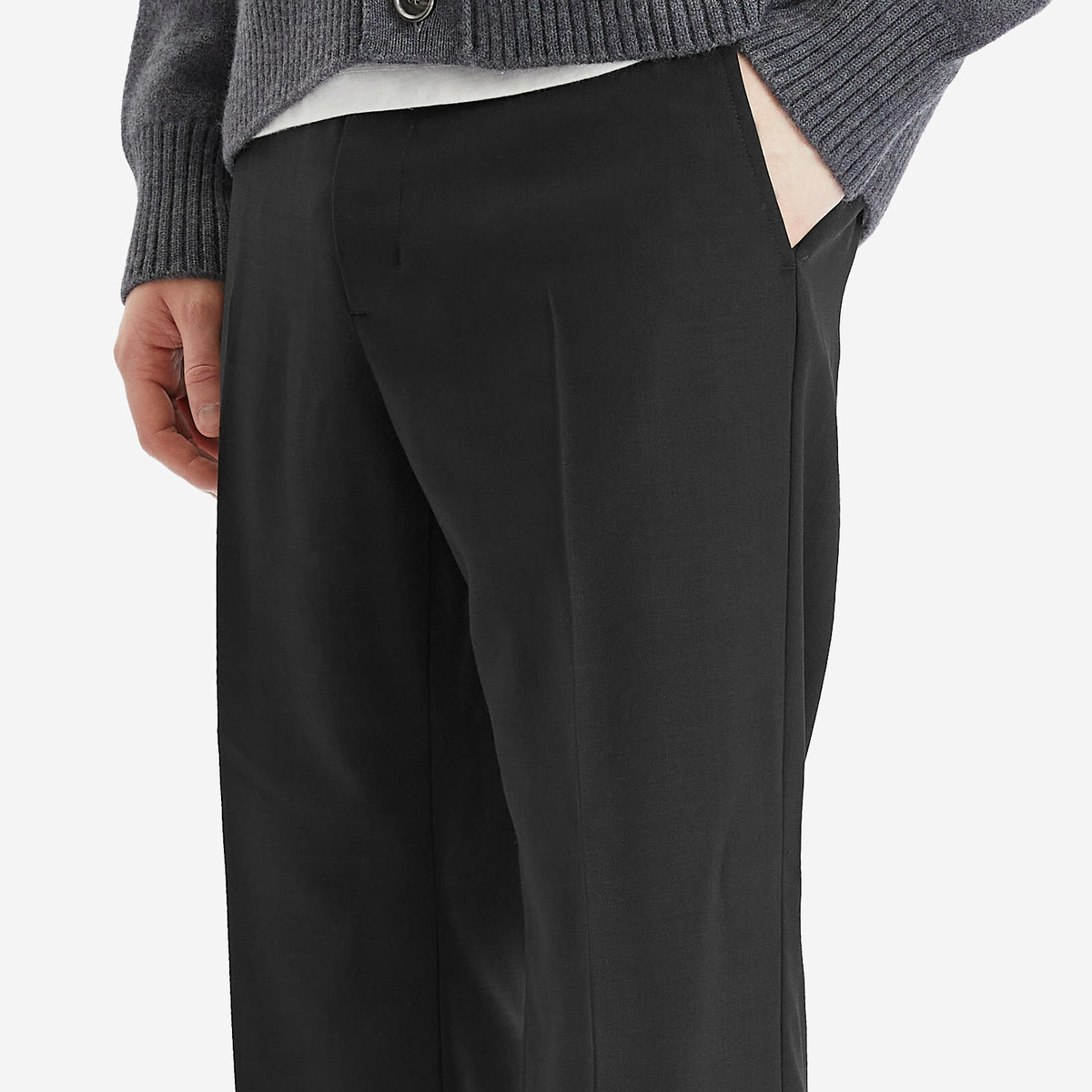 AMI Paris Men's Straight Fit Trousers in Black AMI