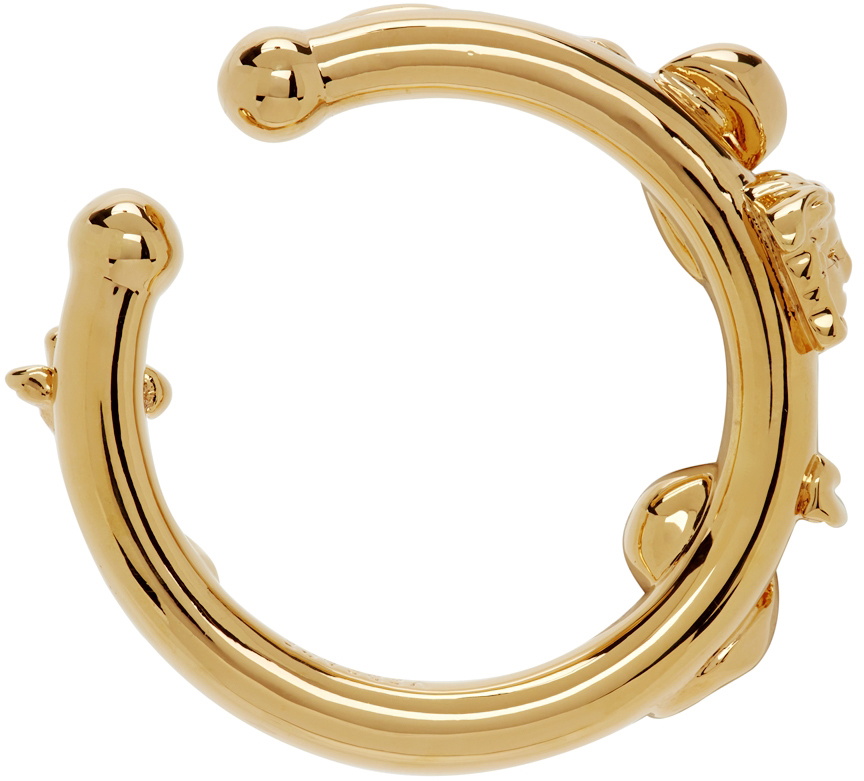 Versace Gold Small Medusa Head Hoop Ear Cuffs Versace