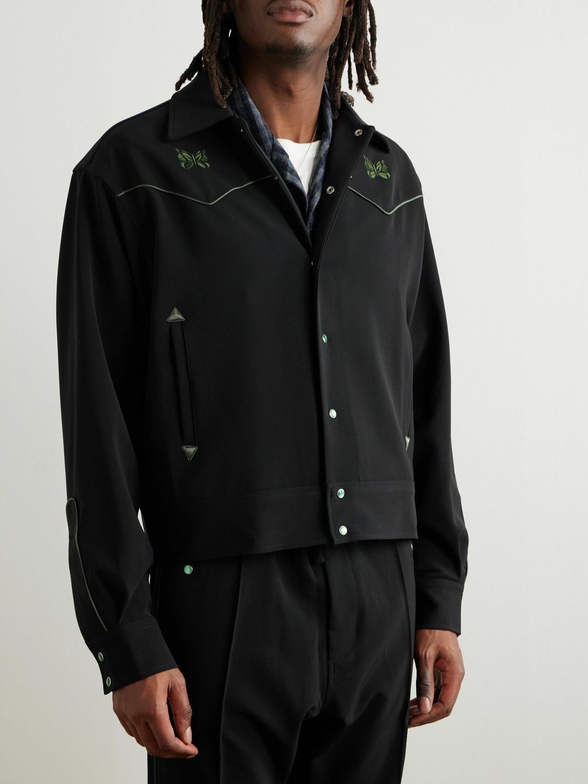 Needles - Logo-Embroidered Woven Jacket - Black Needles