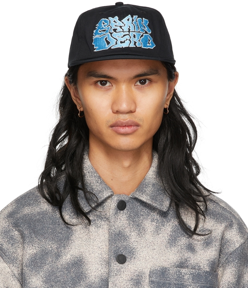 Brain Dead Black Twill Prehistoric 6-Panel Cap Brain Dead