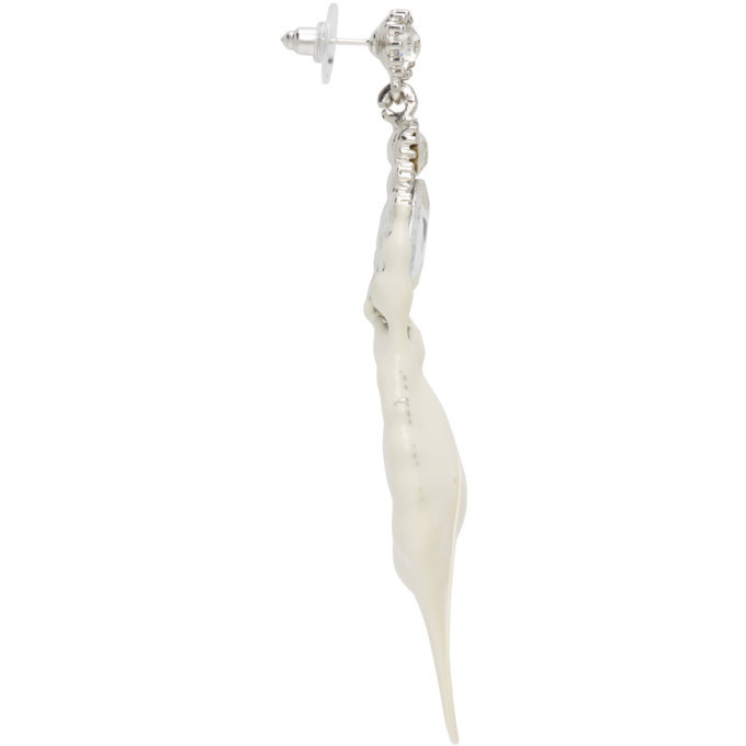 Ottolinger Off-White Dipping Asymmetrical Earrings Ottolinger