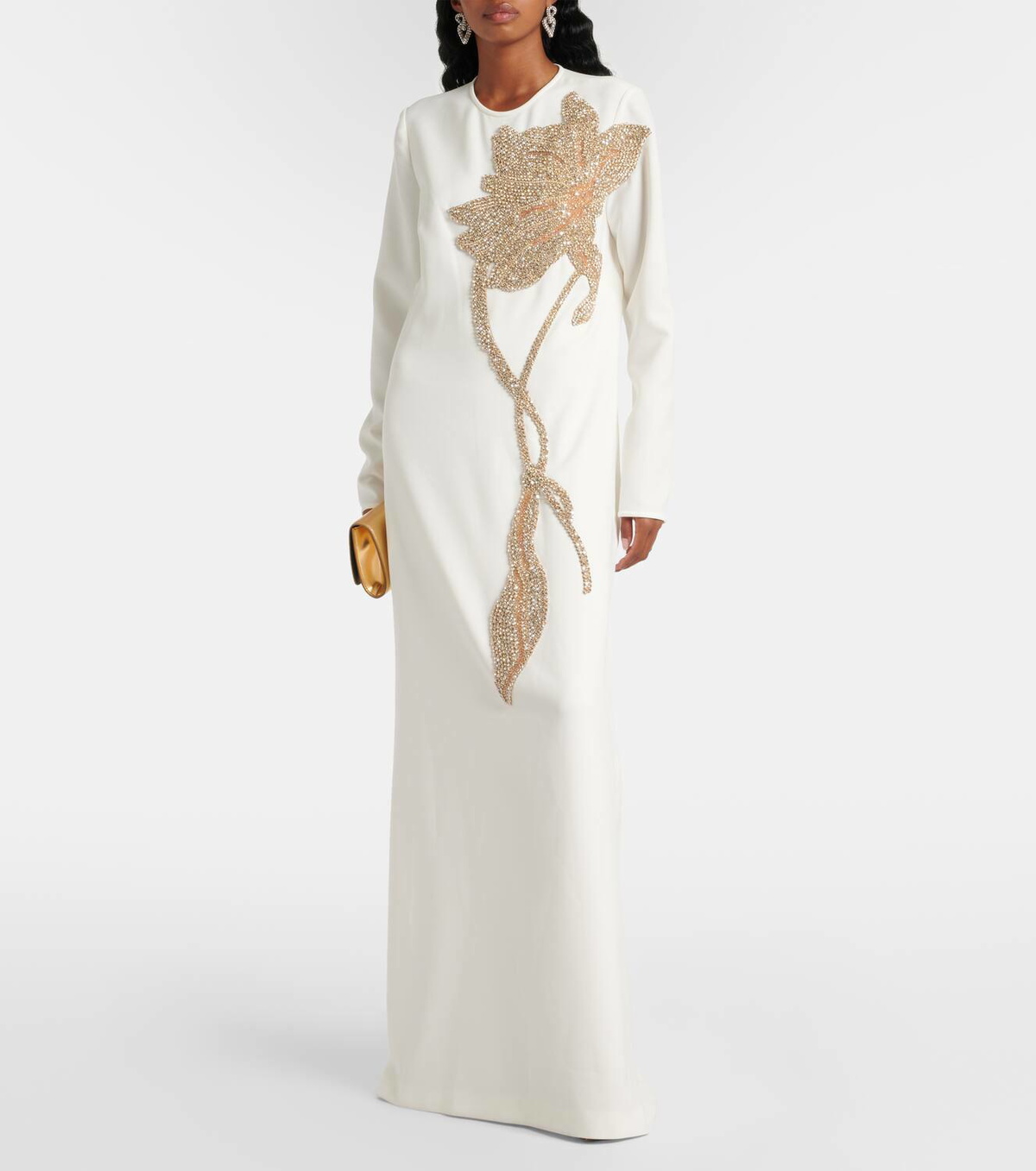 Costarellos Embellished crêpe gown Costarellos