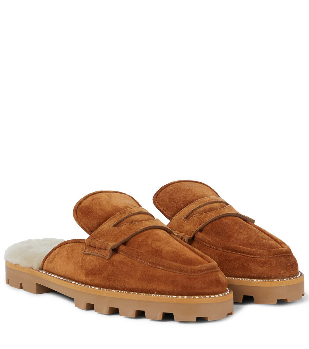 Jimmy Choo - Ronnie shearling-lined suede slippers Jimmy Choo