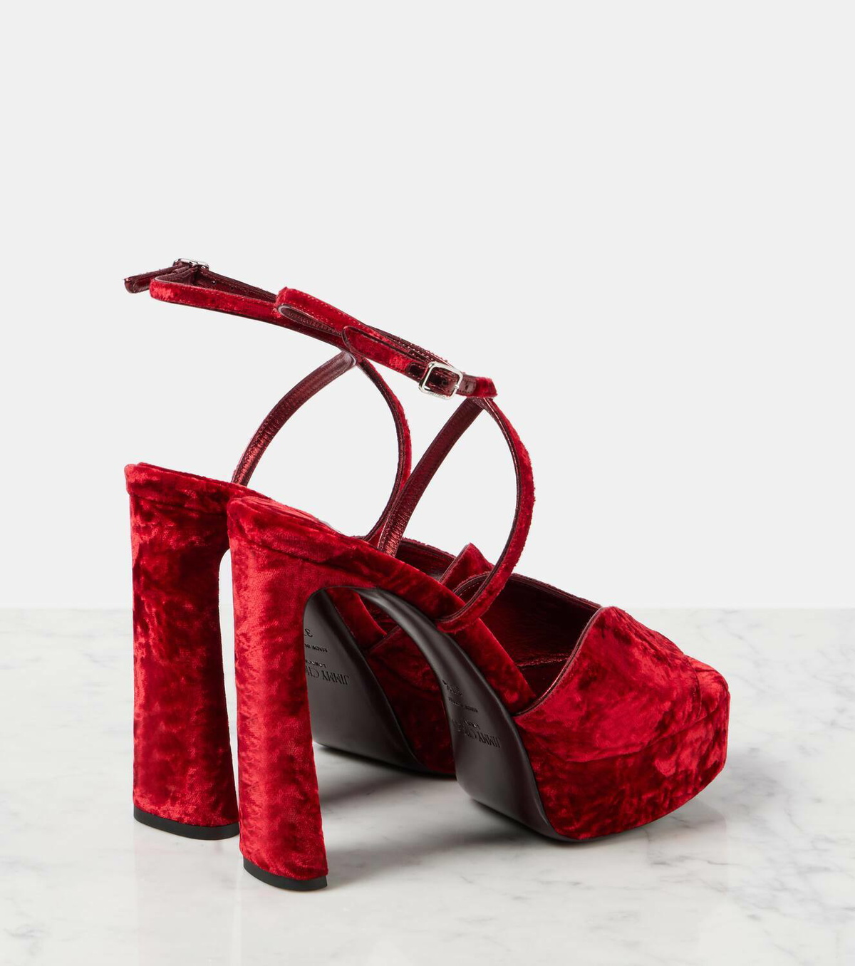 Jimmy Choo Karli 125 velvet platform sandals Jimmy Choo