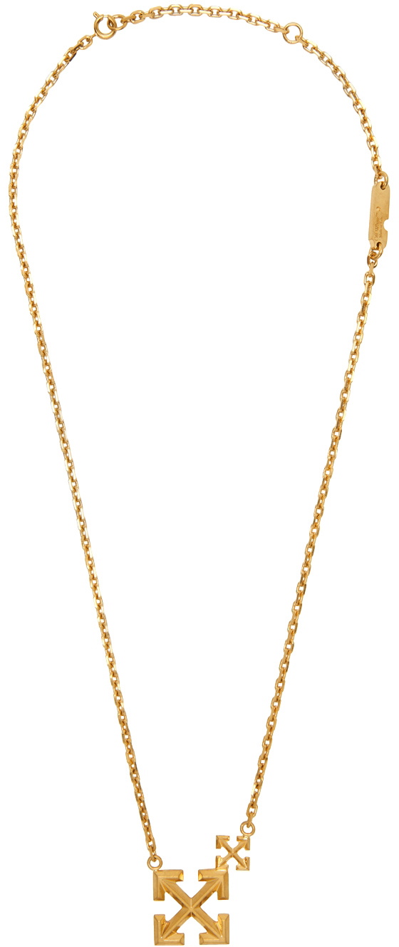 Off-White Gold Double Arrows Necklace Off-White