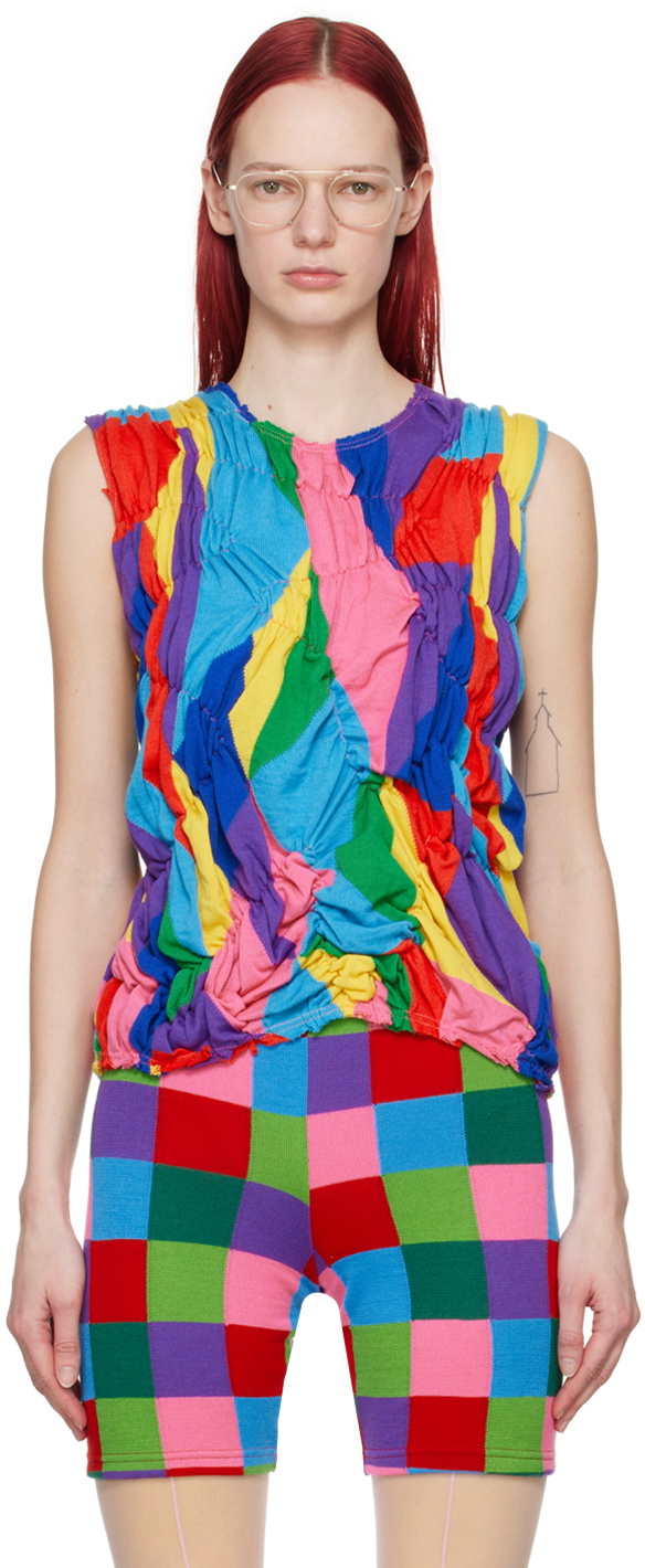 Comme des Garçons Multicolor Ruched Tank Top Comme des Garcons