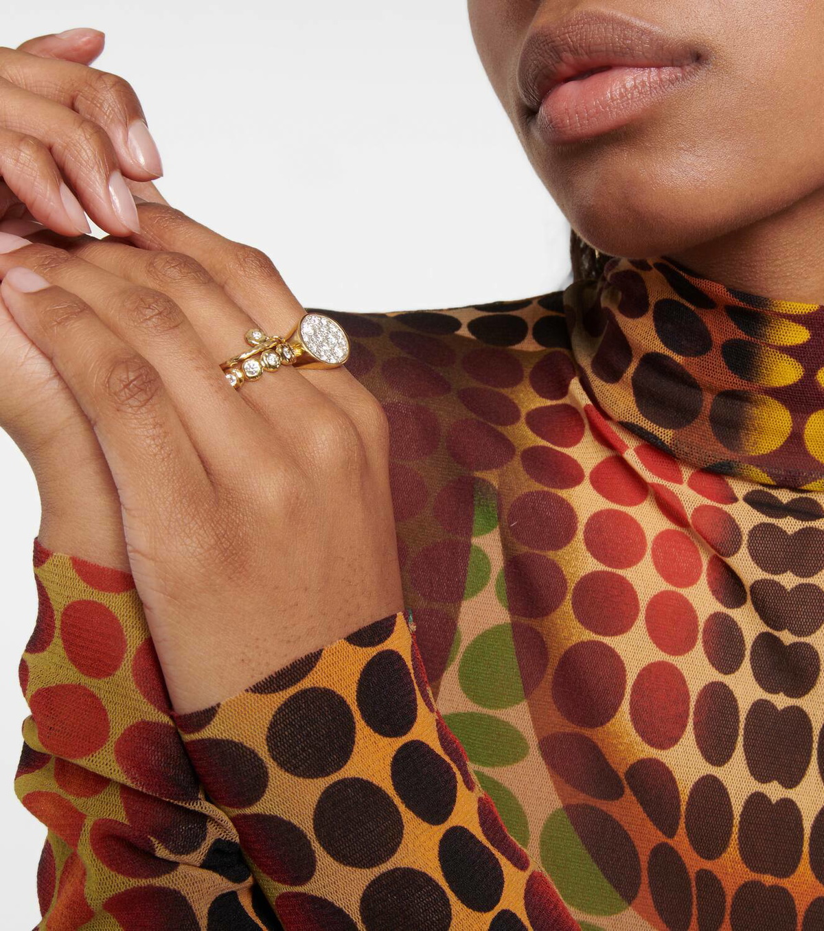 Octavia Elizabeth Nesting Gem 18kt gold eternity ring with diamonds ...