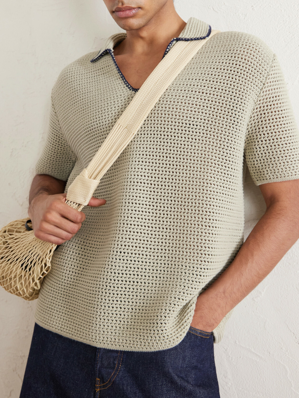 Orlebar Brown - Crocheted Cotton Polo Shirt - Green Orlebar Brown