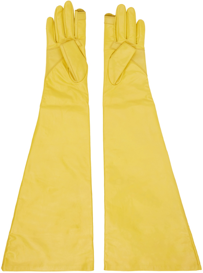 Rick Owens Yellow Porrterville Gauntlets Gloves Rick Owens