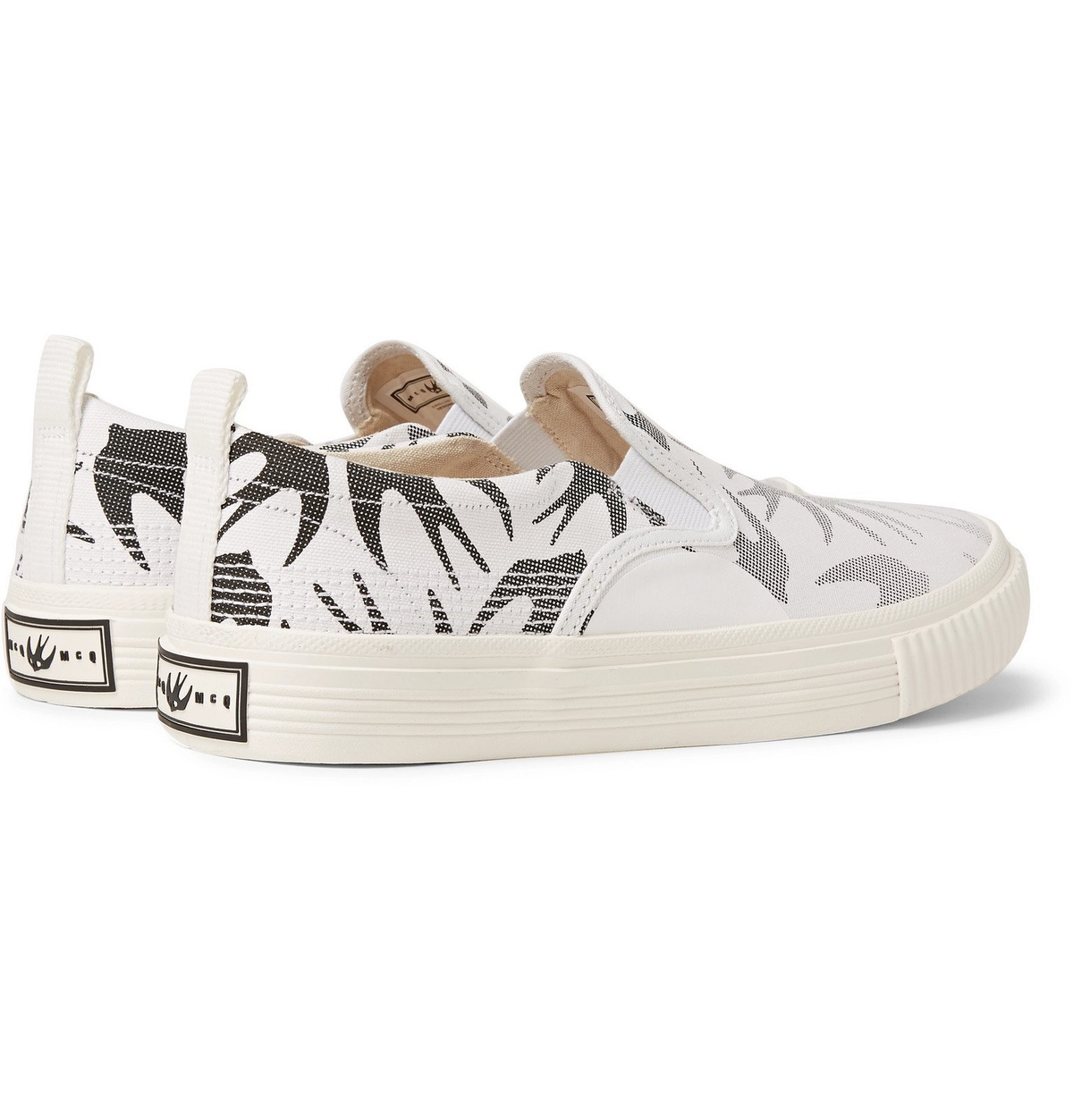 McQ Alexander McQueen - Printed Canvas Slip-On Sneakers - White McQ ...