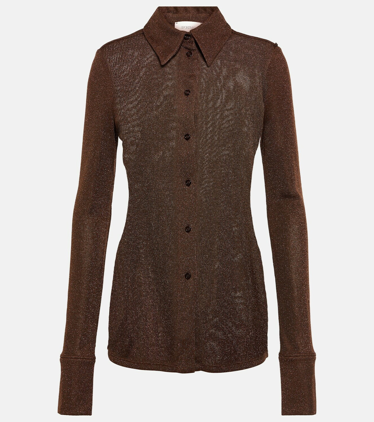 Sportmax Ulzio metallic ribbed-knit shirt Sportmax