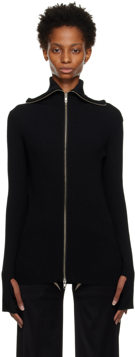 INSCRIRE Black Zip Sweater