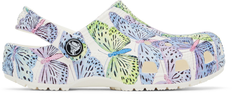Crocs Kids White Classic Butterfly Clogs Crocs