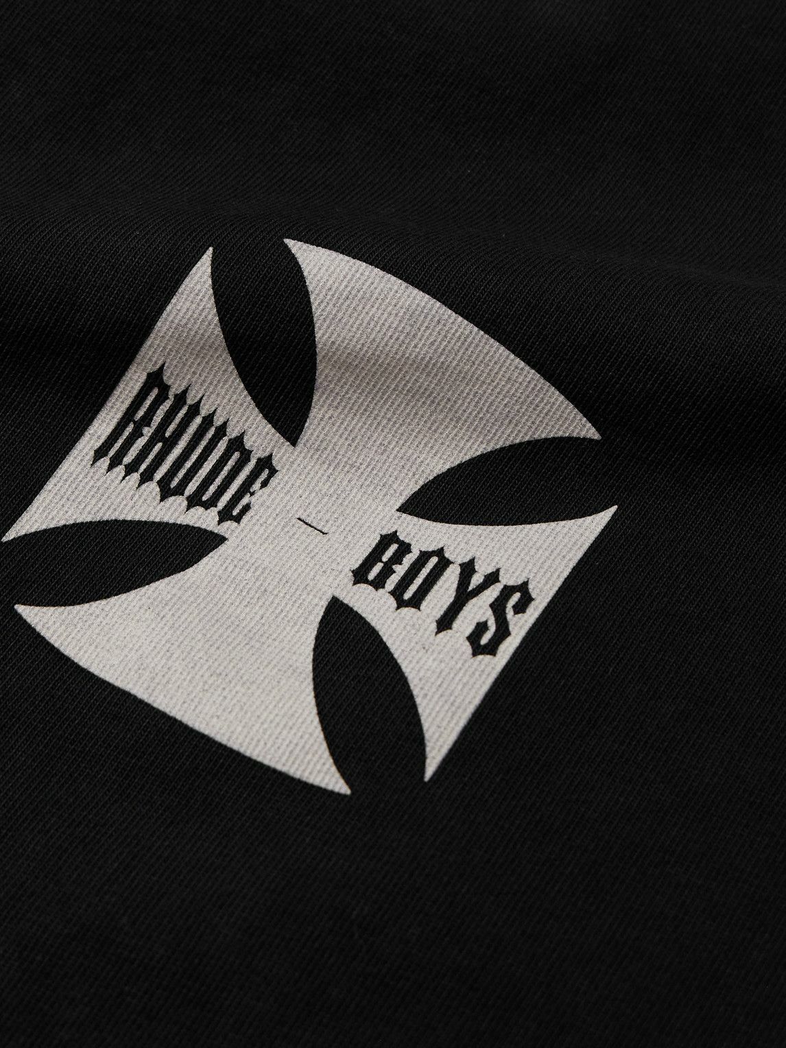 Rhude - Logo-Print Cotton-Jersey T-Shirt - Black Rhude
