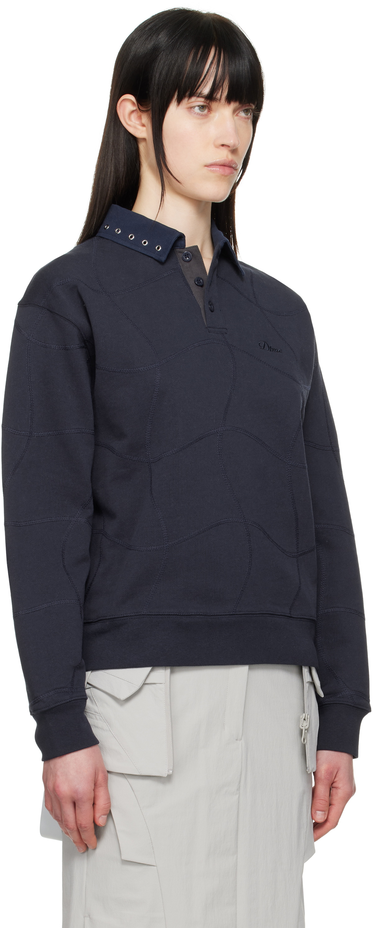Dime Navy Wave Rugby Polo Dime