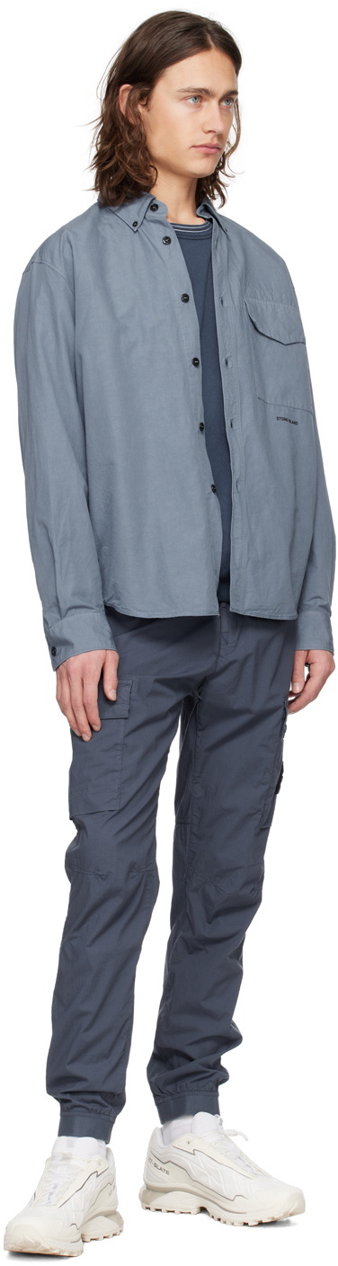 Stone Island Blue Comfortable Fit Shirt Stone Island