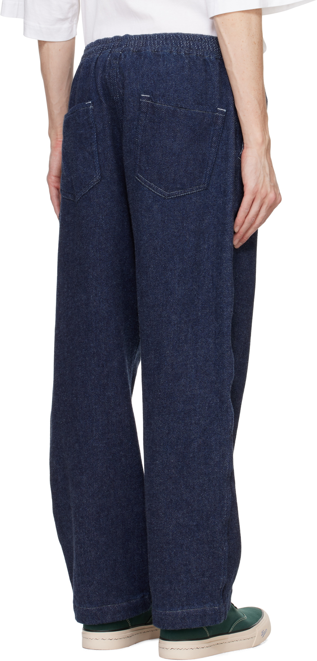 nanamica Navy Brushed Denim Jeans Nanamica