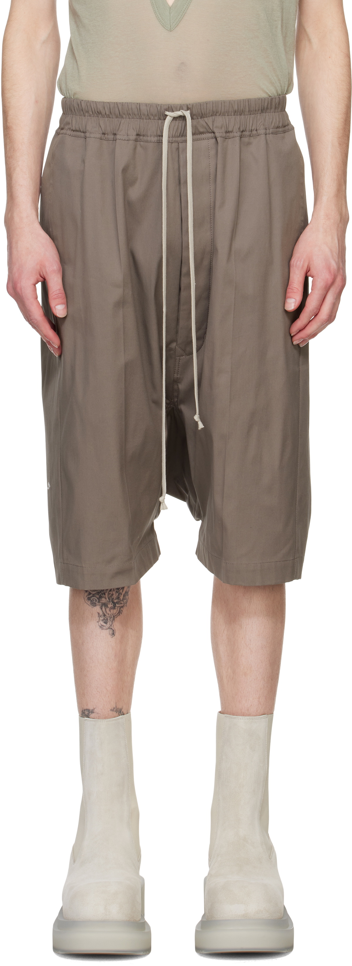 Rick Owens Gray Hollywood Rick S Pods Shorts Rick Owens