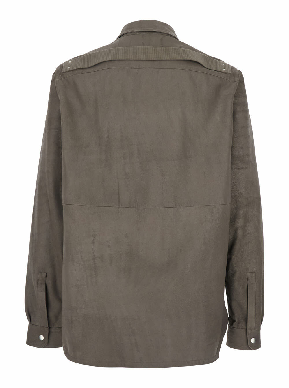 Rick Owens Grey Jacket With Patch Pockets On The Chest In Leather Man ...