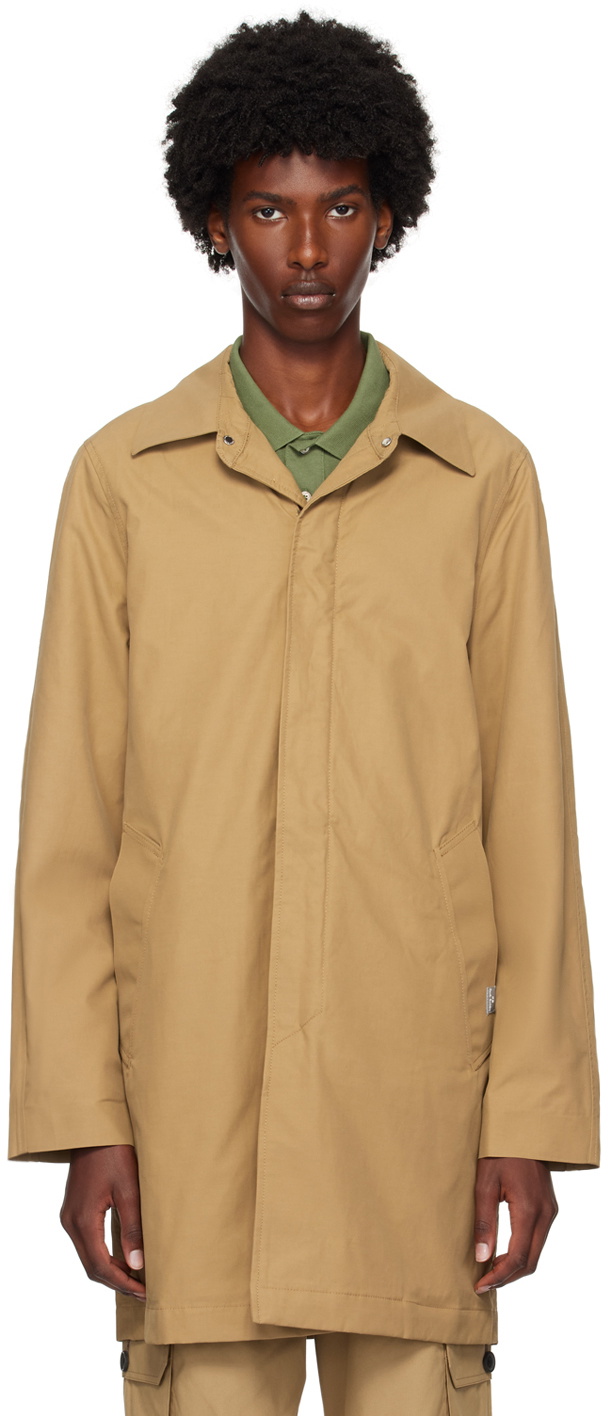 PS by Paul Smith Tan Spread Collar Coat PS by Paul Smith