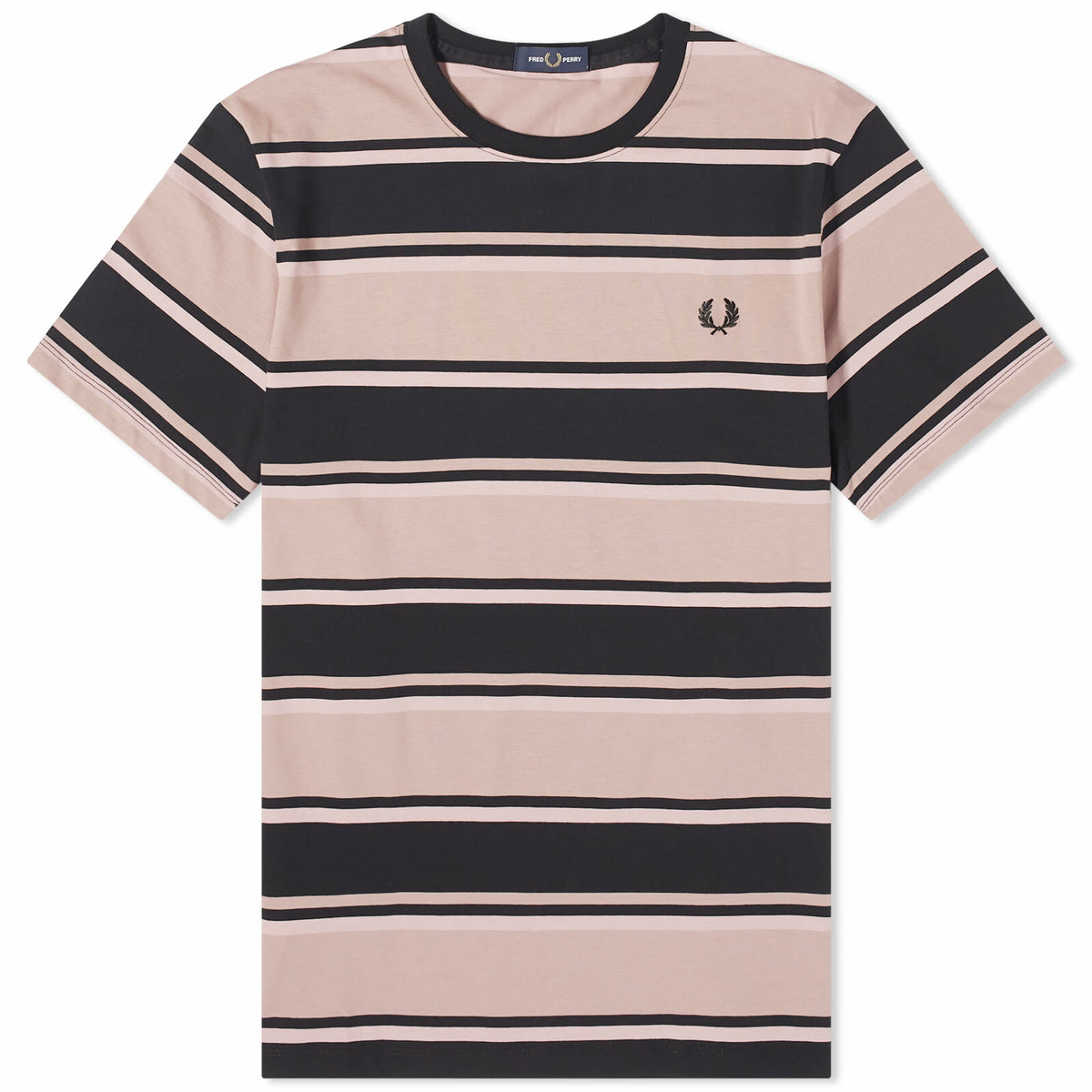 Fred Perry Men's Bold Stripe T-Shirt in Dark Pink/Dust Fred Perry