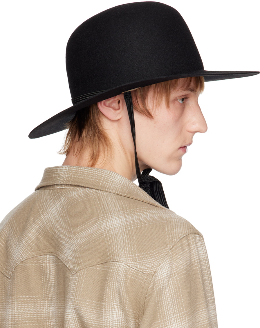 The Letters Black Fur Choker Fedora