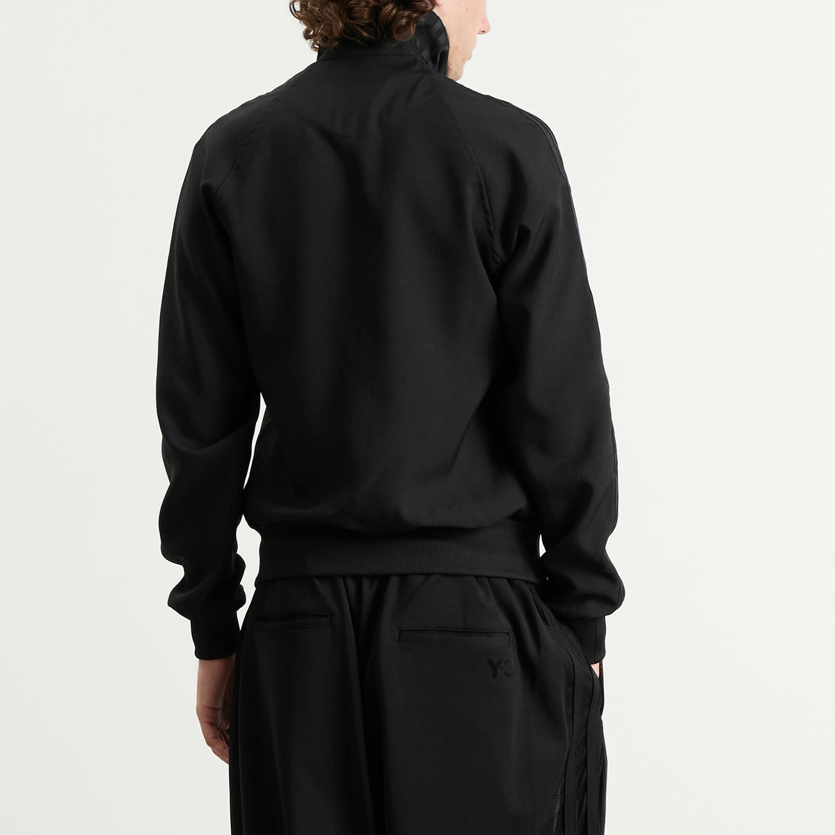 Y-3 Men's Three Stripe Track Top in Black Y-3