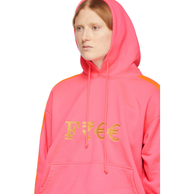 VETEMENTS Pink Currency Hoodie Vetements