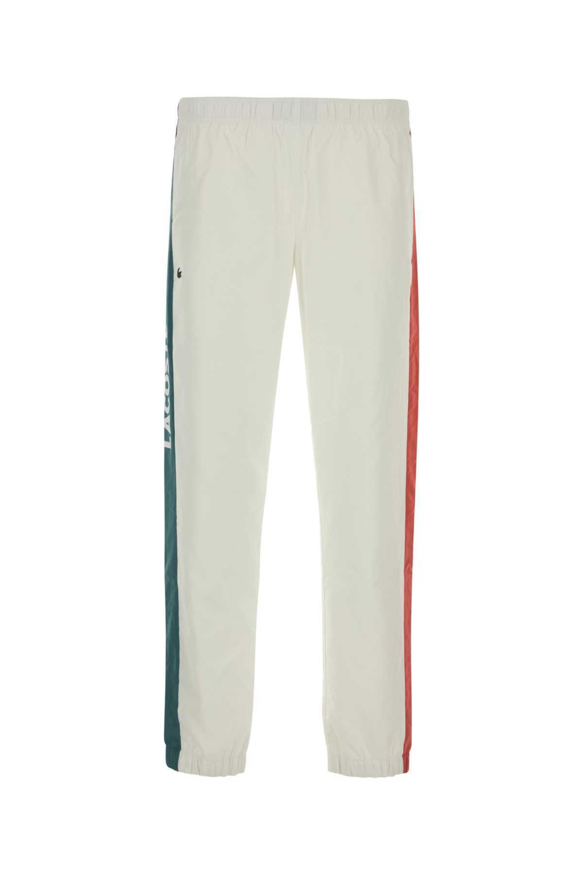 Lacoste White Polyester Joggers Lacoste